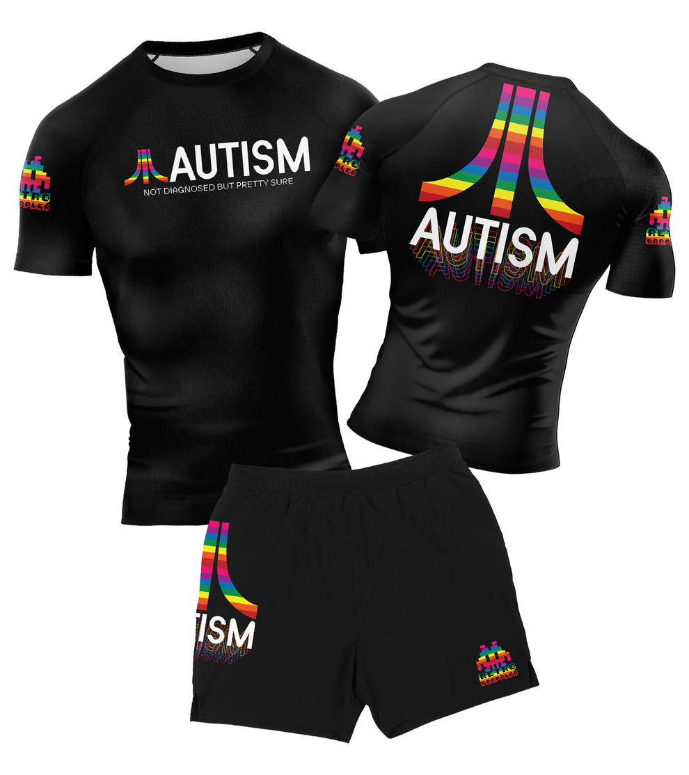 Autism Awareness Rash Guard and Grappling Shorts Bundle