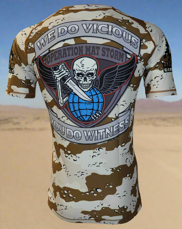 Desert Camo Rash Guard | Operation Mat Storm Skull